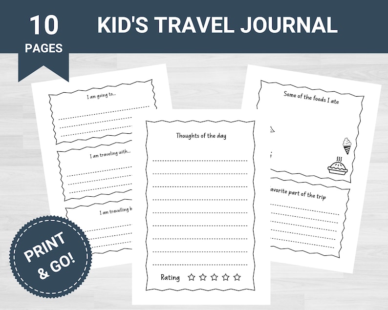 Travel Journal Printable Travel Journal Kids Travel - Etsy