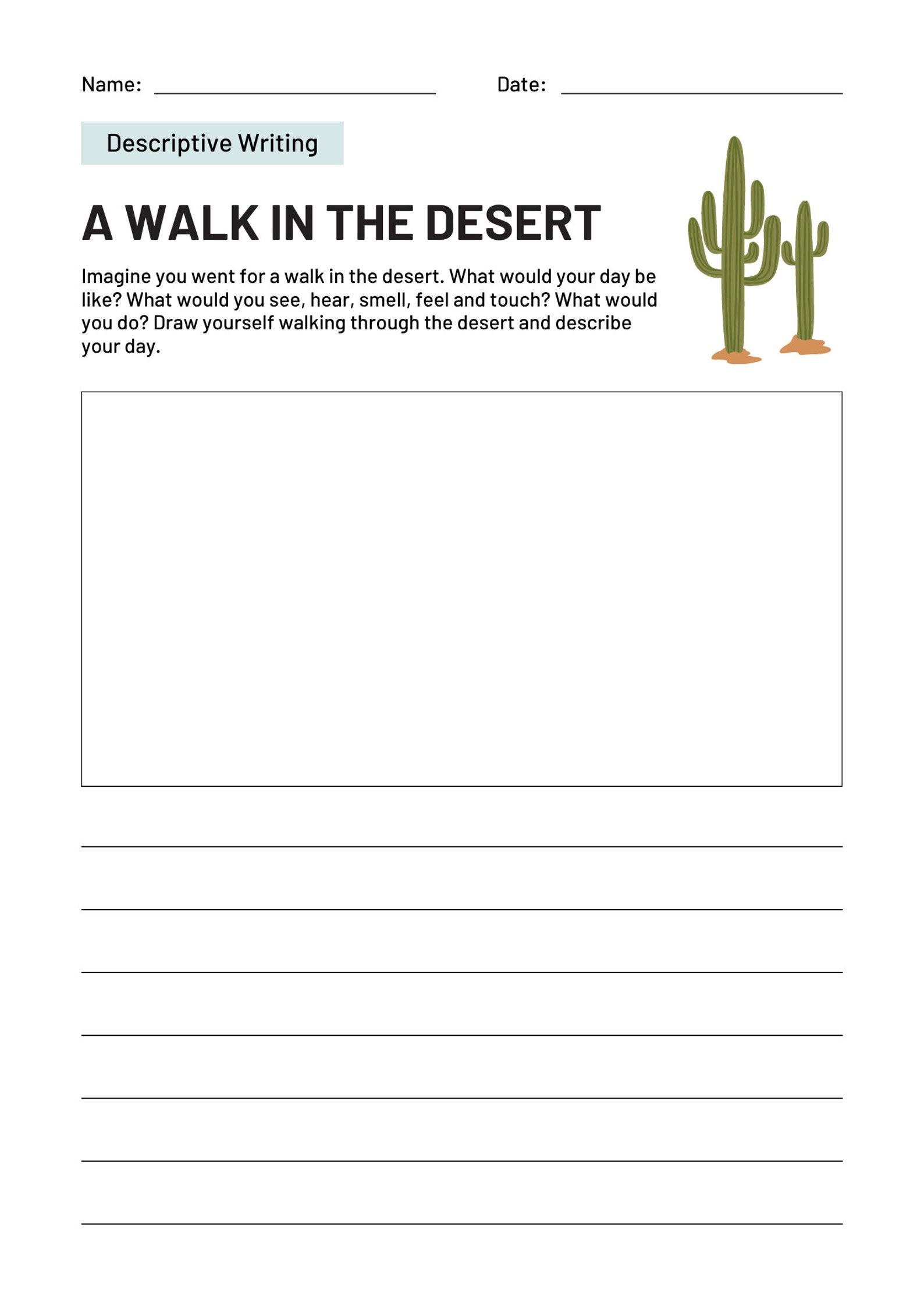 Descriptive Writing Prompts: Story Starters & Draw and Write (digital ...