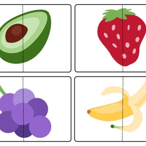 Fruit Matching Game: Educational Flashcards (digital Download) - Etsy