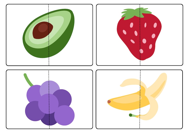Fruit Matching Game: Educational Flashcards (digital Download) - Etsy