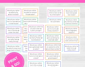 Would You Rather Game: Fun Family Conversation Starters (PDF) - Etsy