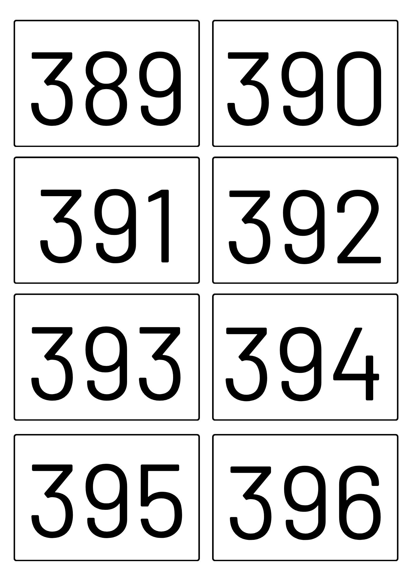 Number Flash Cards 301-400: Printable Numeracy Aid (digital Download ...
