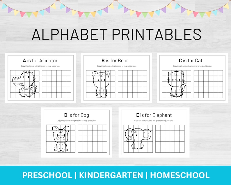 Animal Alphabet Printable Alphabet Worksheets Alphabet - Etsy