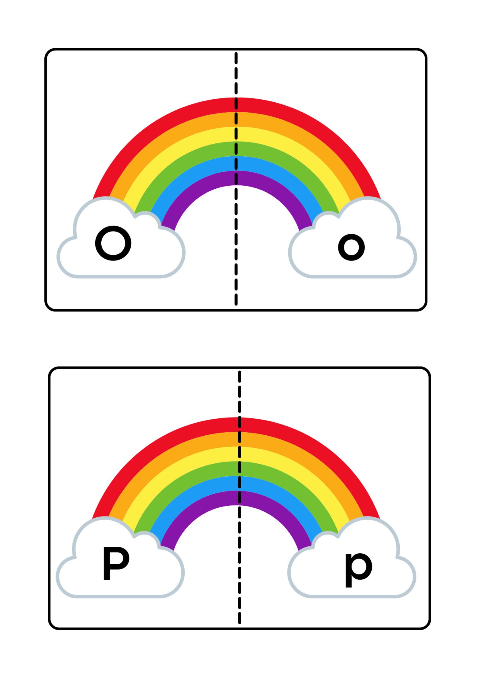 Rainbow Alphabet Matching Flashcards: Printable Letter Puzzle (digital ...