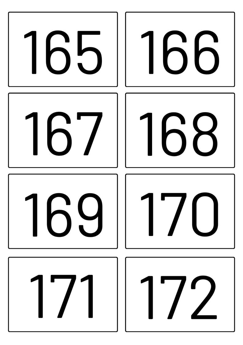 Number Flash Cards 101-200: Printable Numeracy Aid (digital Download ...