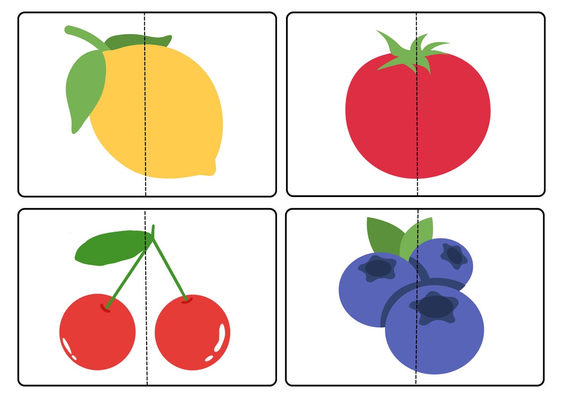 Fruit Matching Activity Fruit Flashcards Fruit Matching Printable Fruit ...