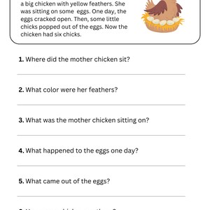 Grade 1 Reading Comprehension Worksheets: Literacy Printables (digital ...