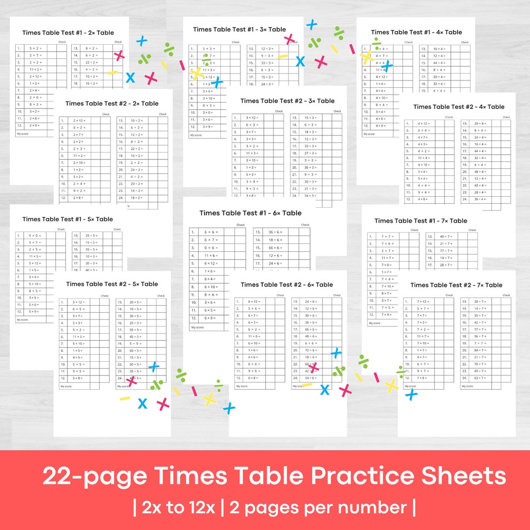 Times Table Multiplication Worksheets | Time Tables Printable | Times ...