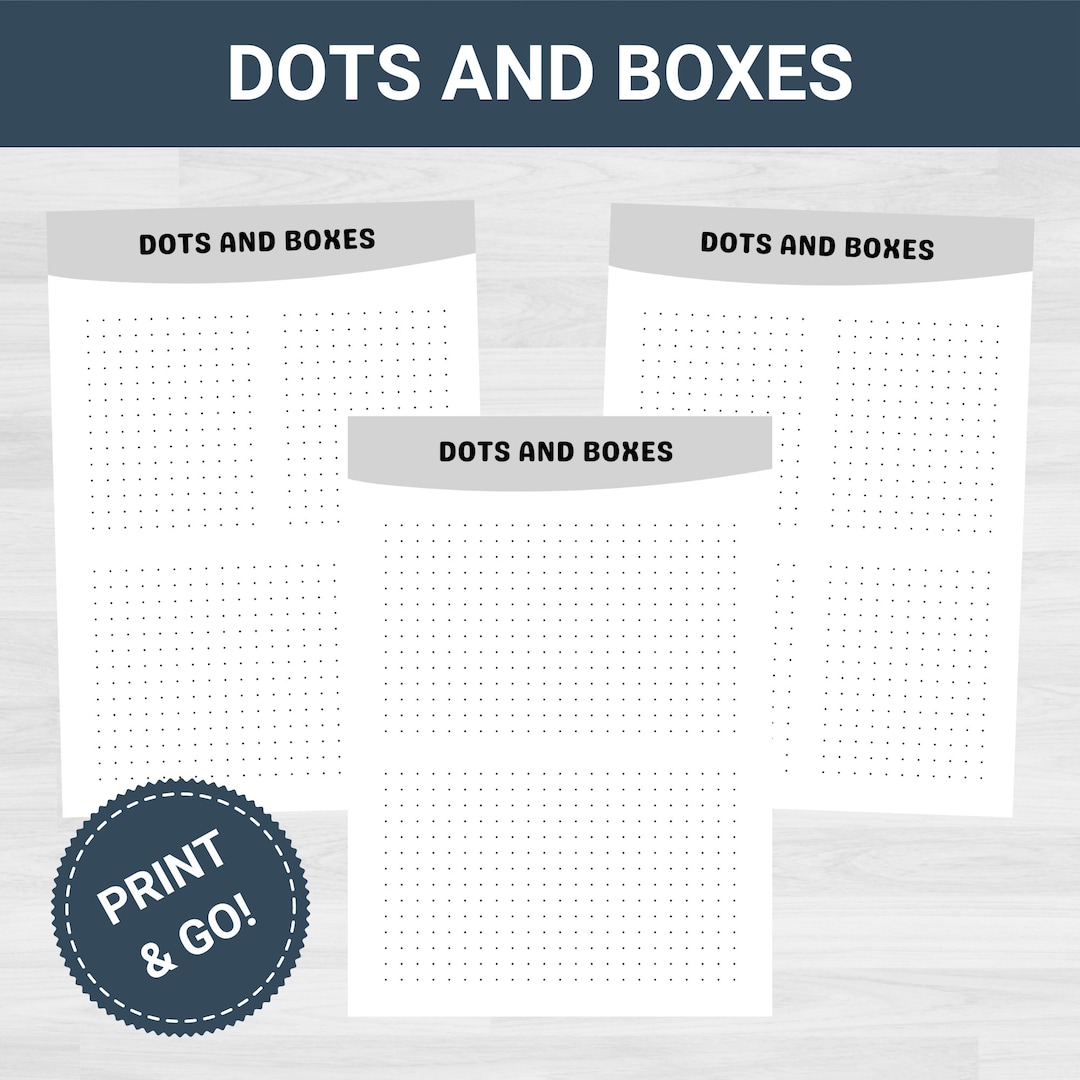 Dots and Boxes | Dots and Boxes Printable | Dots and Boxes Game | Road ...