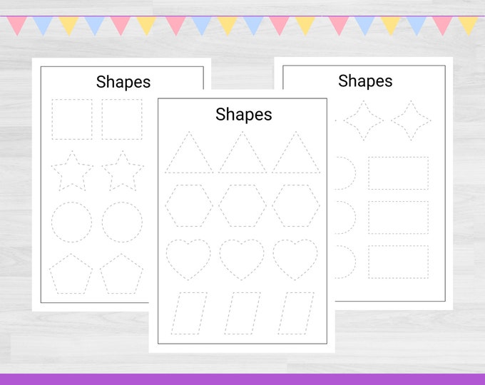 Shapes Tracing Sheet - Etsy Canada