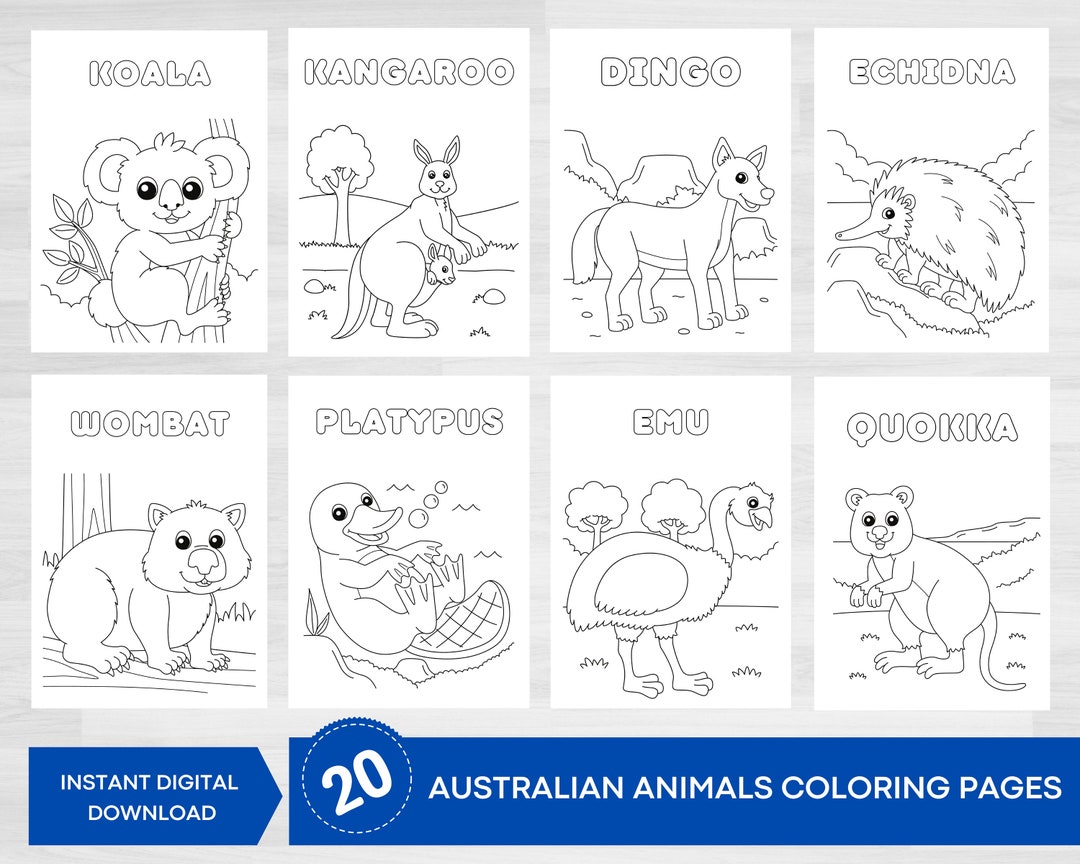 Native Australian Animals Coloring Pages Australian Animals Printables ...