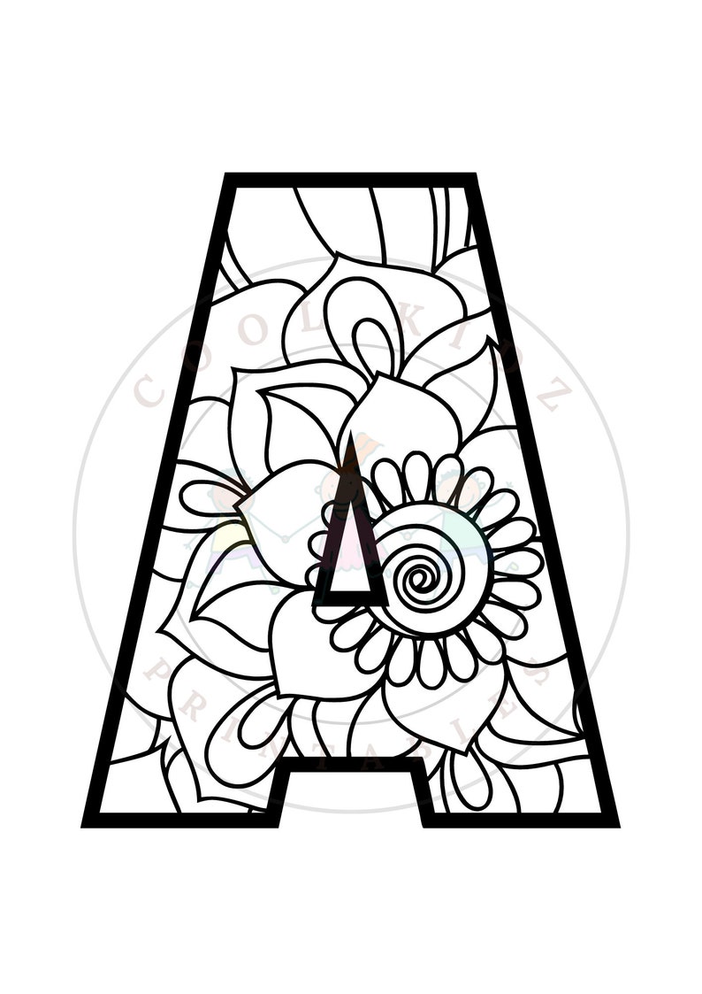 Mandala Alphabet Coloring Pages Mandala Alphabet Letter Coloring ...
