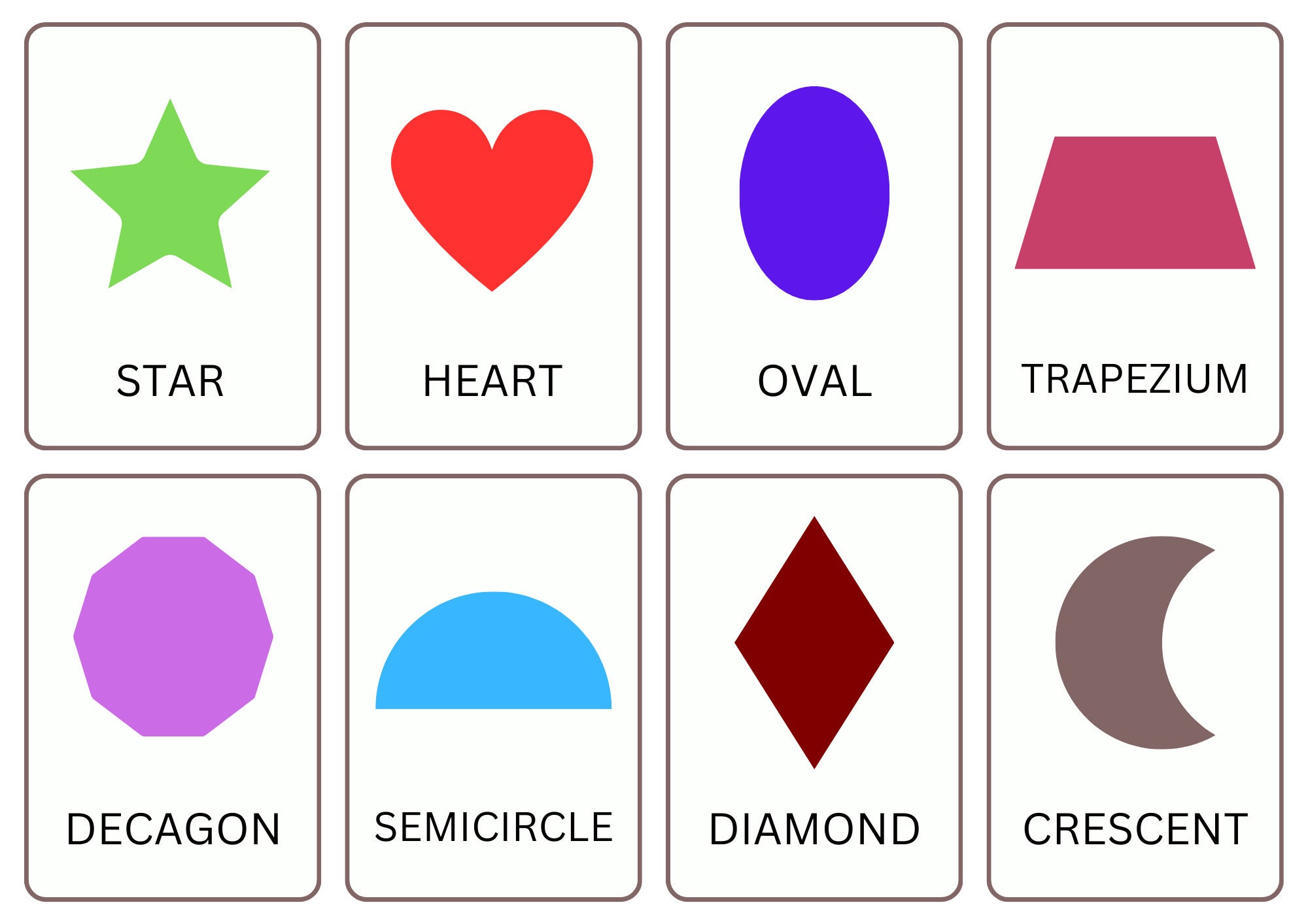 Shapes Flashcards Poster: Educational Visual Aid (digital Download) - Etsy