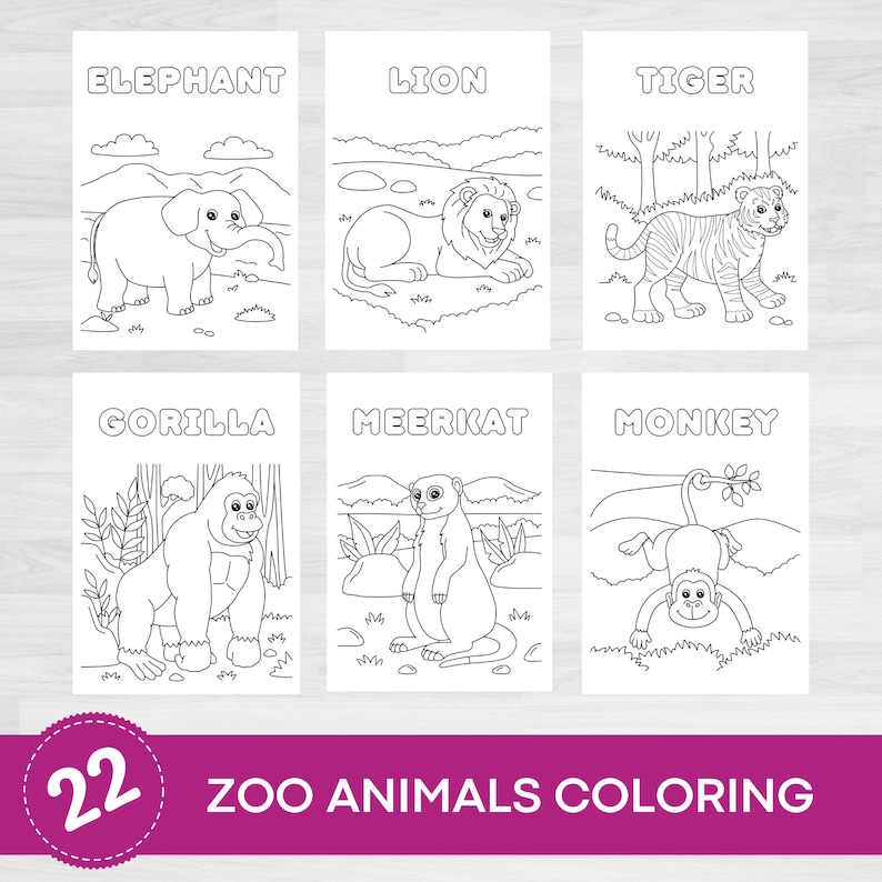 Zoo Animals Coloring Pages | Animal Coloring Pages | Animal Coloring ...