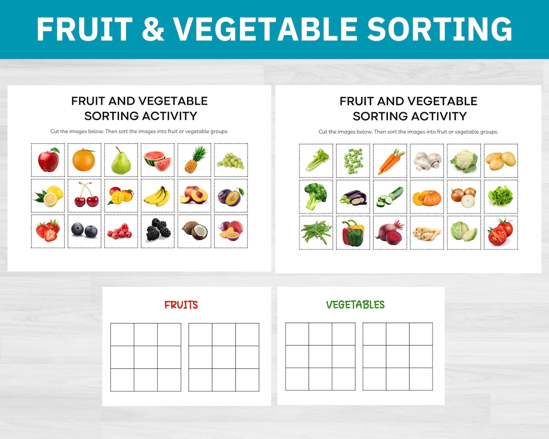 Fruit and Vegetable Sorting Fruit and Vegetable Sorting Activity Fruit ...