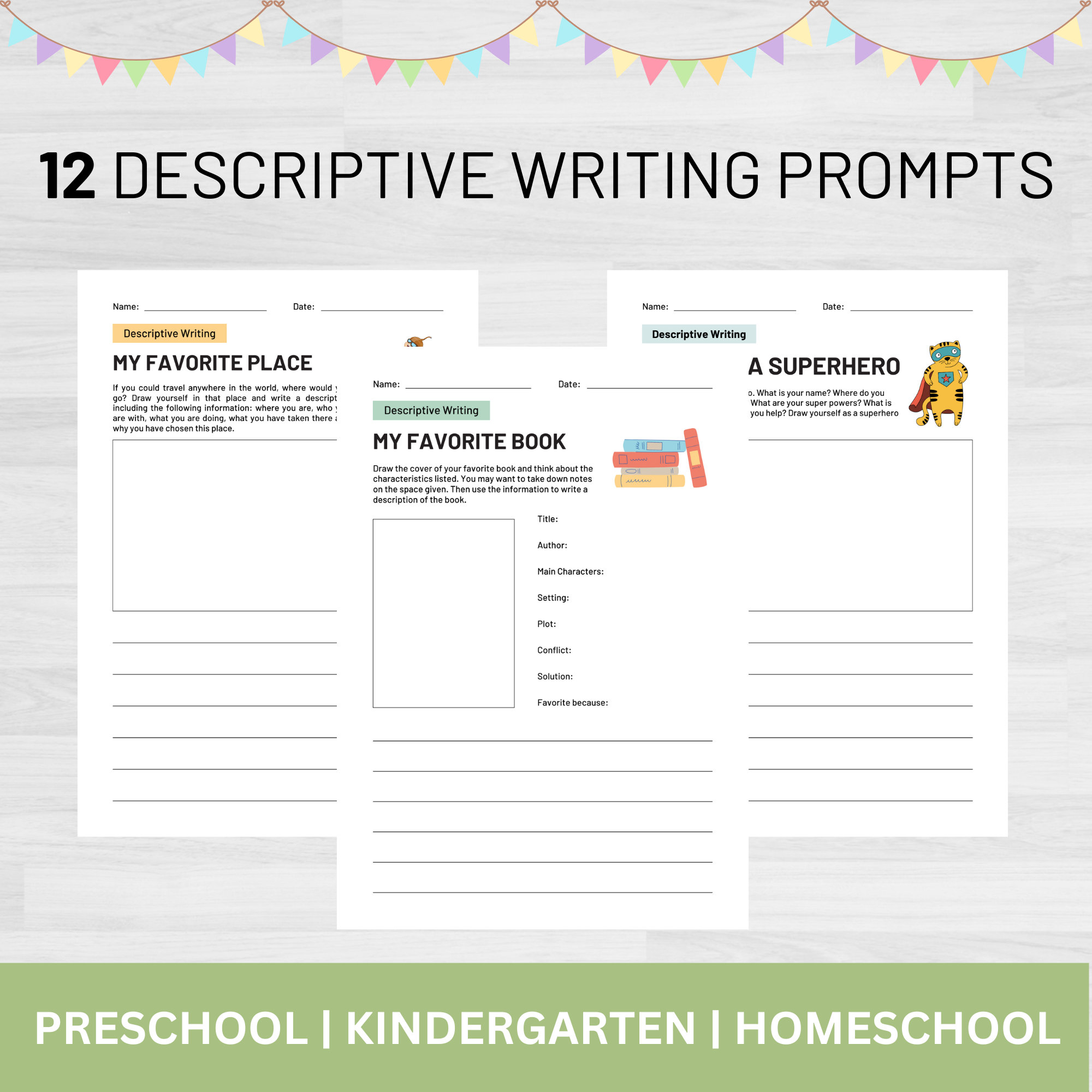 Descriptive Writing Prompts: Story Starters & Draw and Write (PDF ...