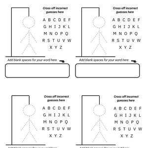 Hangman Game Printable: Pen and Paper Road Trip Games (PDF) - Etsy