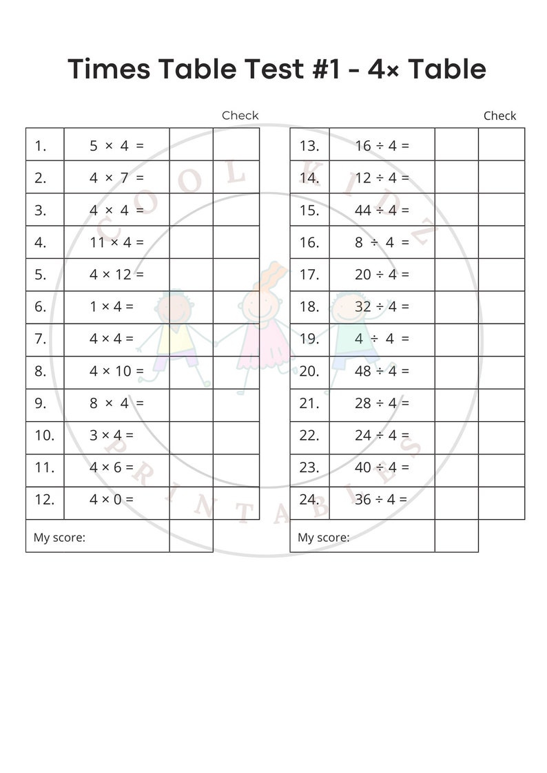 Times Table Multiplication Worksheets | Time Tables Printable | Times ...