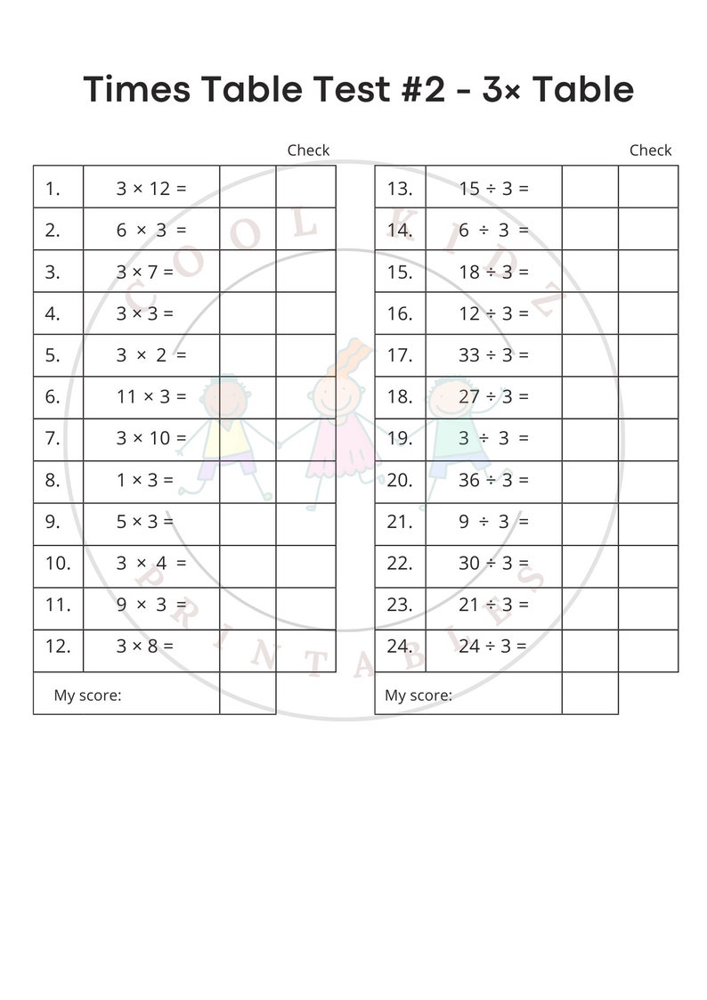 Times Table Multiplication Worksheets | Time Tables Printable | Times ...