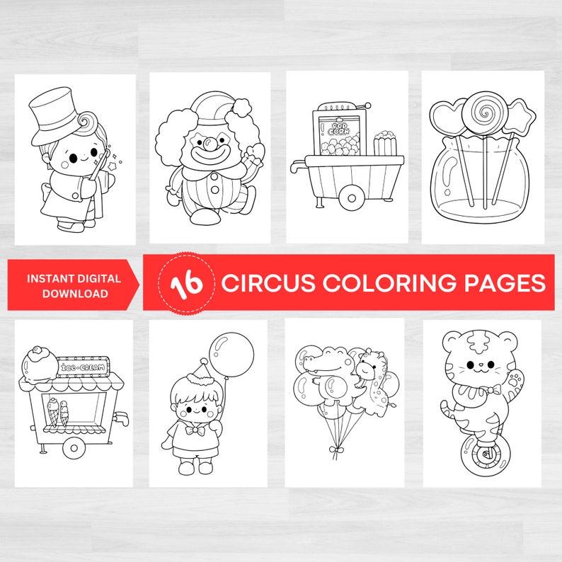 Circus Coloring Book Circus Coloring Pages Printable - Etsy