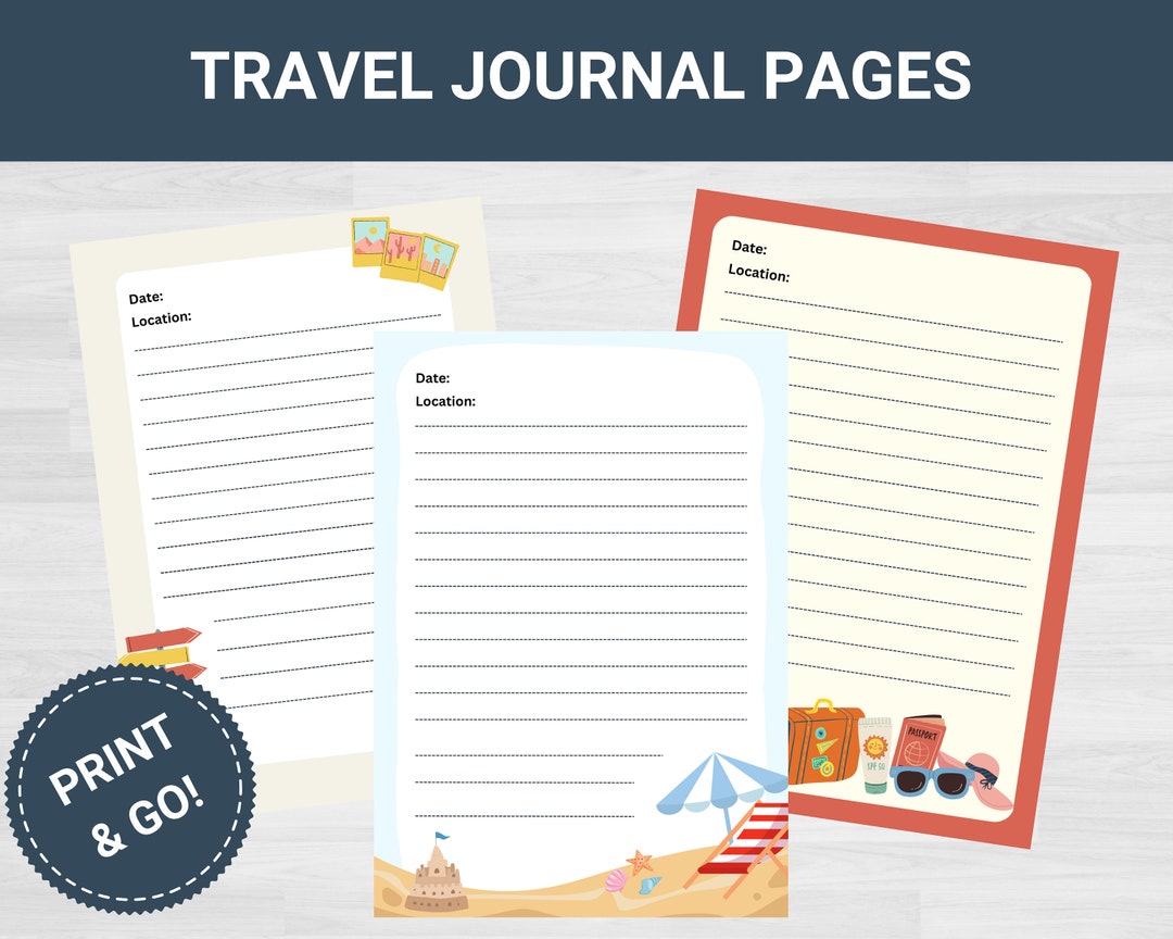 Travel Journal Printable Travel Journal Kids Travel Journal Digital ...