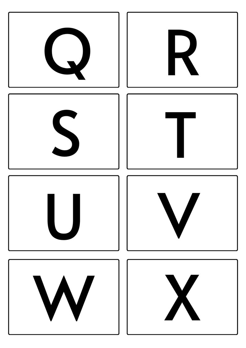 Uppercase Alphabet Flash Cards: Printable Literacy Aids (digital ...