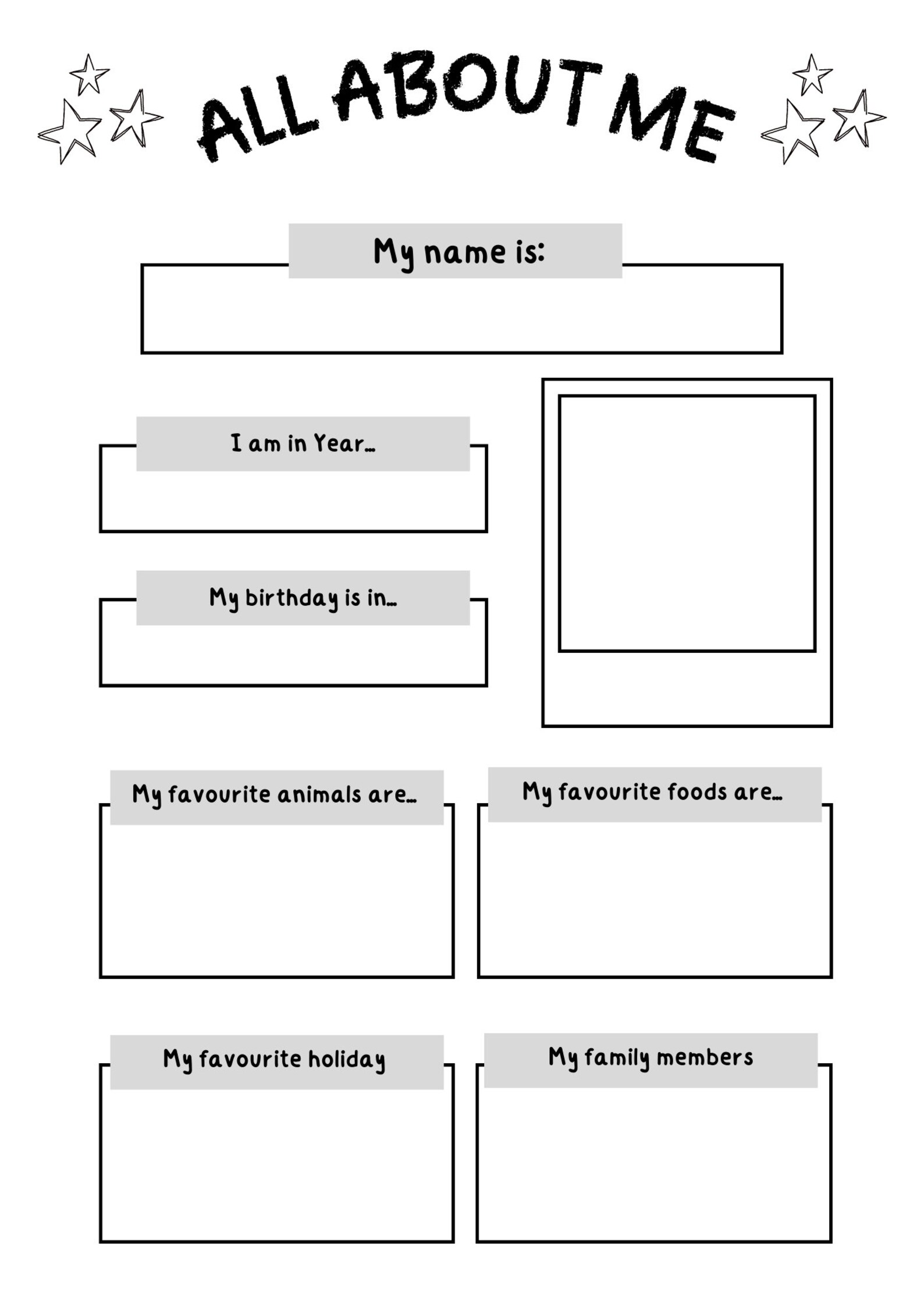 All About Me | All About Me Template | All About Me Printable | All ...