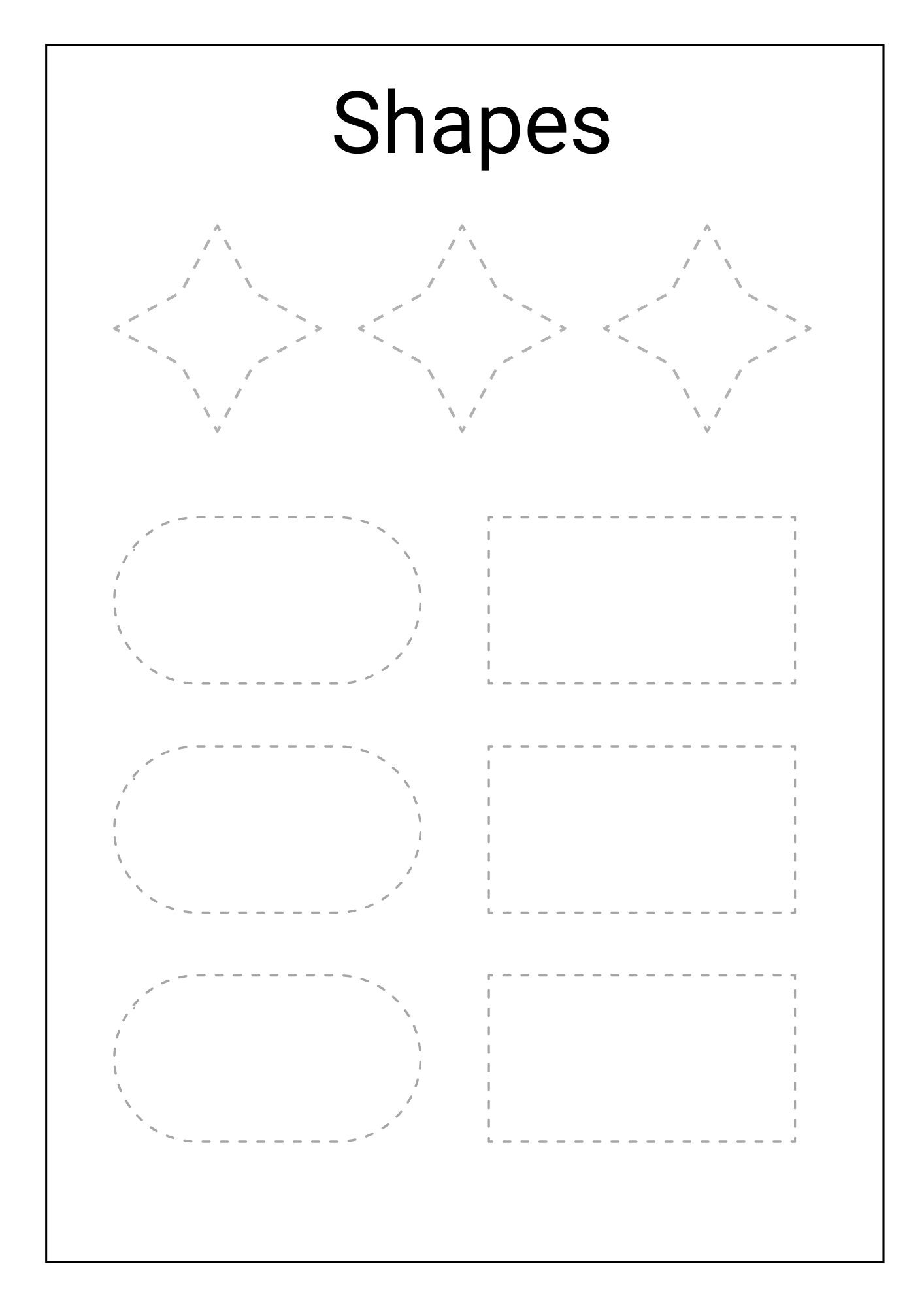Shapes Tracing Printable