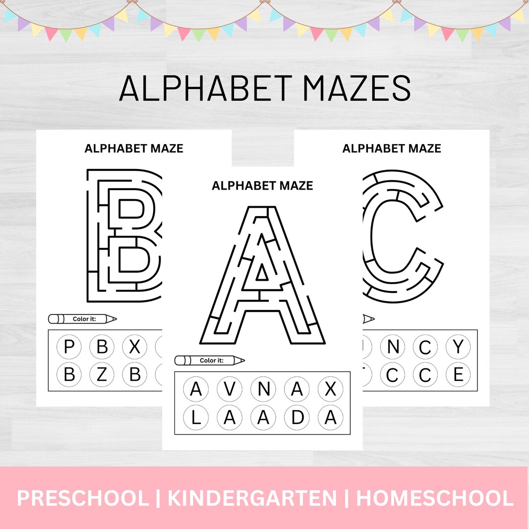 Alphabet Mazes | Alphabet Printables | Alphabet Worksheets | Alphabet ...