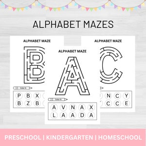 Alphabet Mazes | Alphabet Printables | Alphabet Worksheets | Alphabet ...
