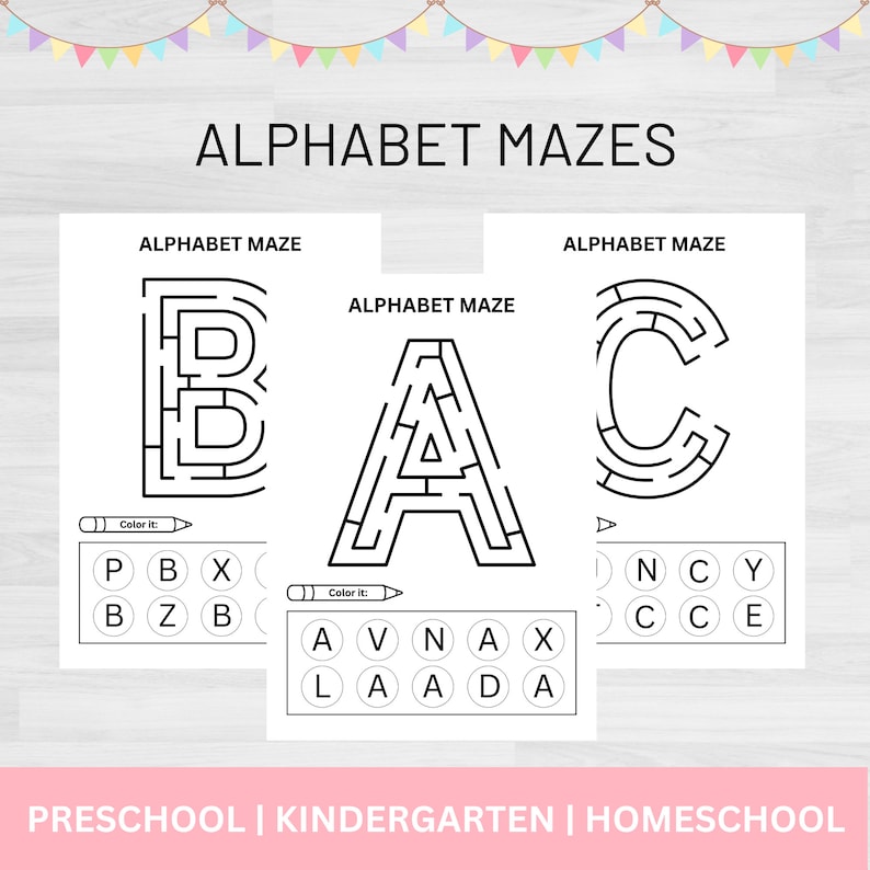 Alphabet Mazes | Alphabet Printables | Alphabet Worksheets | Alphabet ...