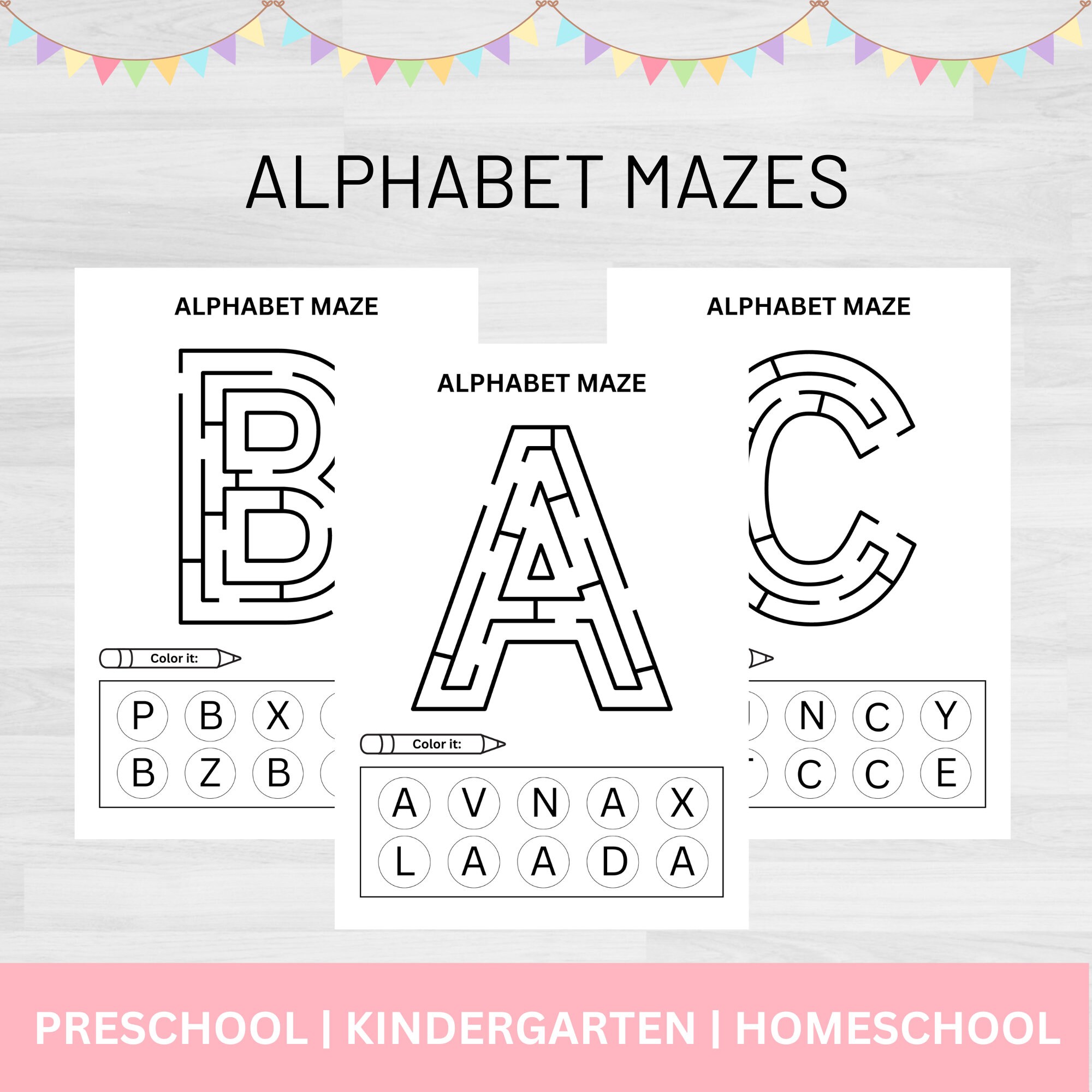 Alphabet Mazes | Alphabet Printables | Alphabet Worksheets | Alphabet ...
