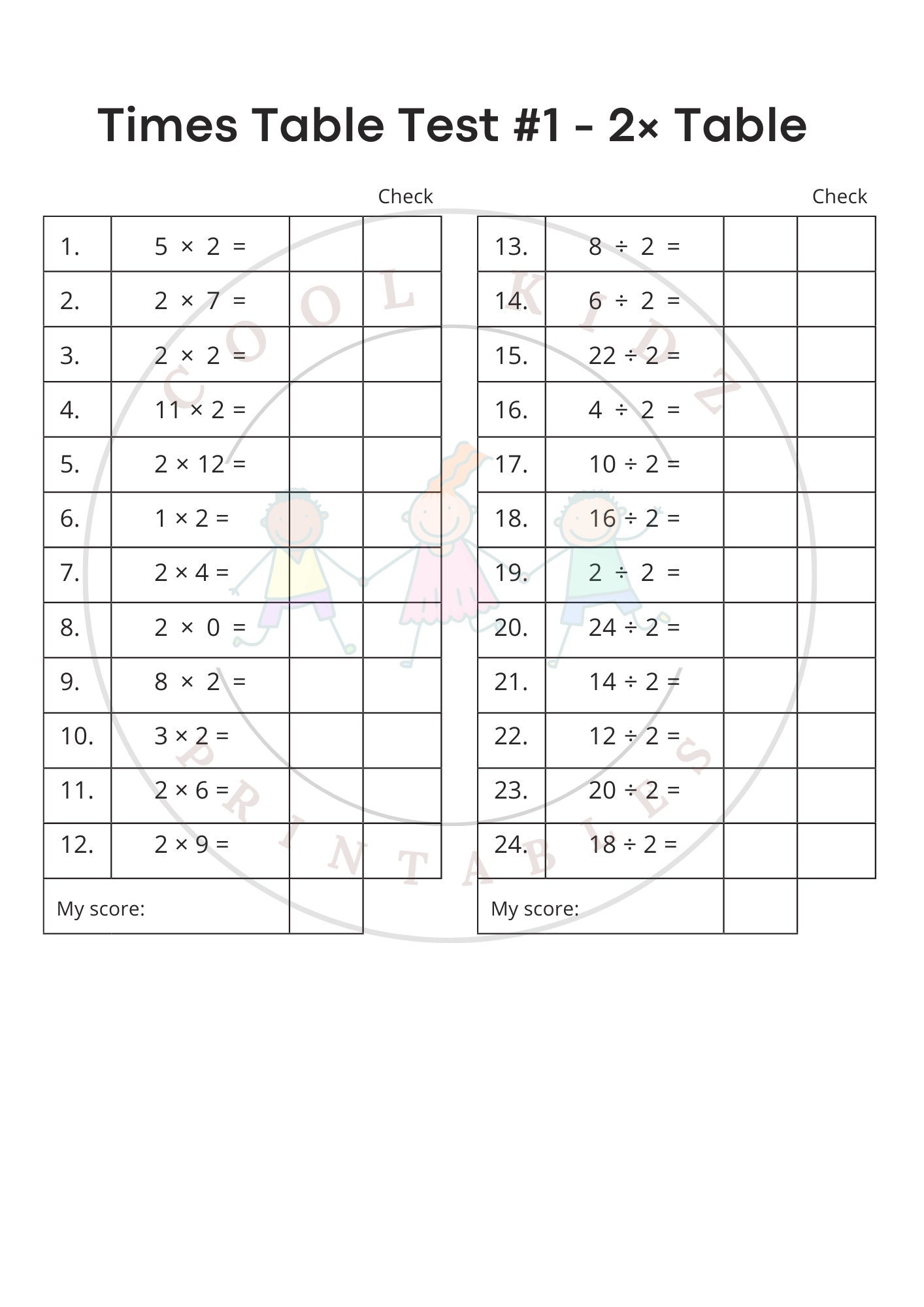 Times Table Multiplication Worksheets | Time Tables Printable | Times ...