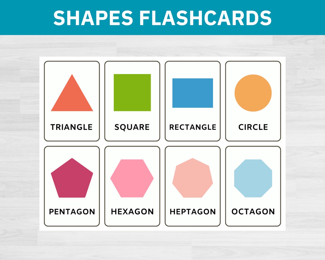 Shapes Flashcards Shapes Poster Shapes Wall Art Shapes - Etsy