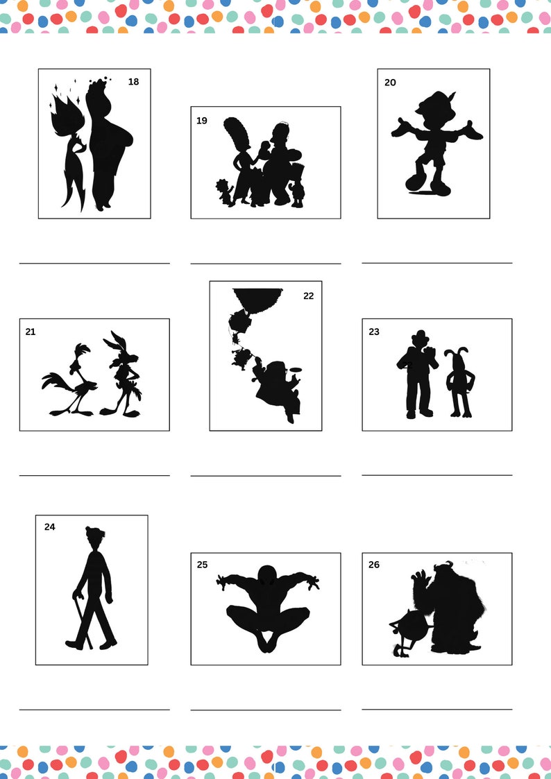 Kid's Trivia Quiz Cartoon Trivia Visual Trivia Quiz Printable Cartoon ...