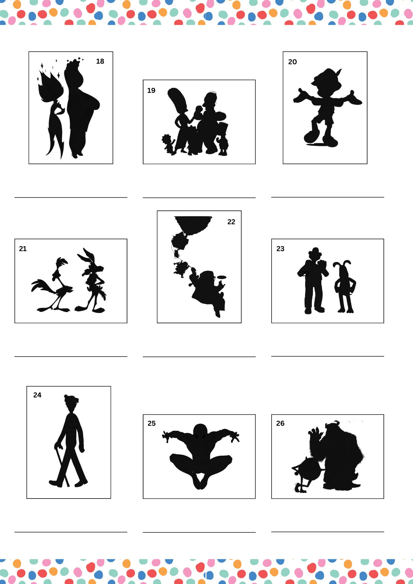 Kid's Trivia Quiz Cartoon Trivia Visual Trivia Quiz Printable Cartoon ...