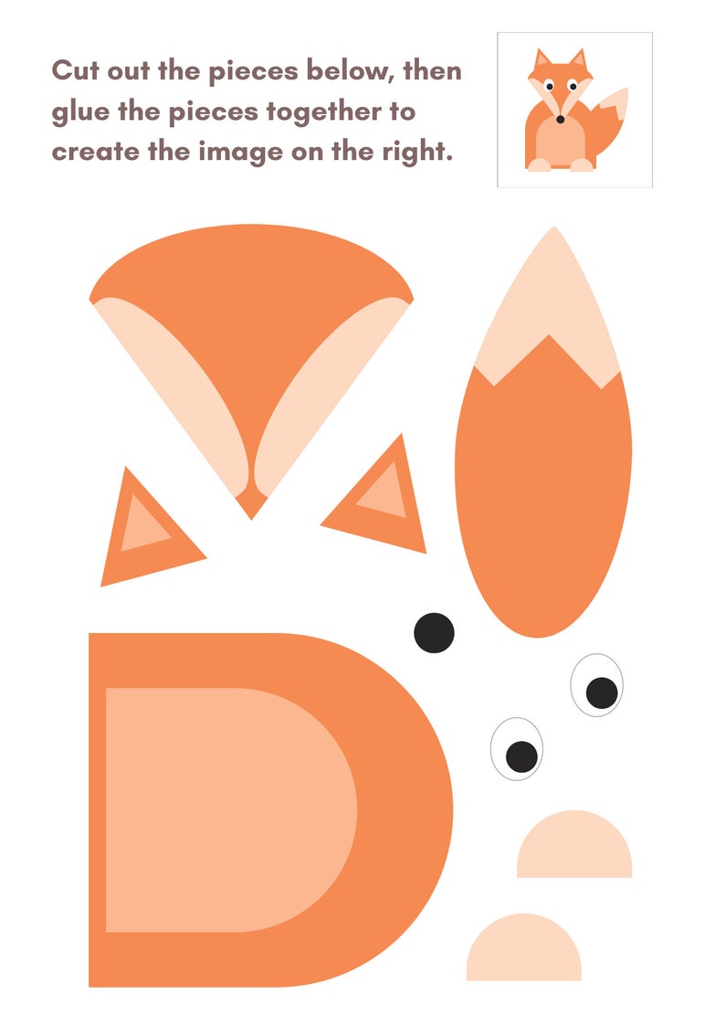 Animal Cut and Paste Activity: Fine Motor Skills (digital Download) - Etsy