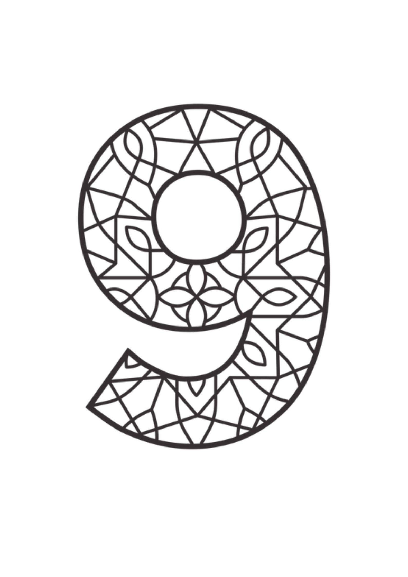 Mandala Numbers Coloring Pages | Numbers 1-10 Coloring | Numbers ...
