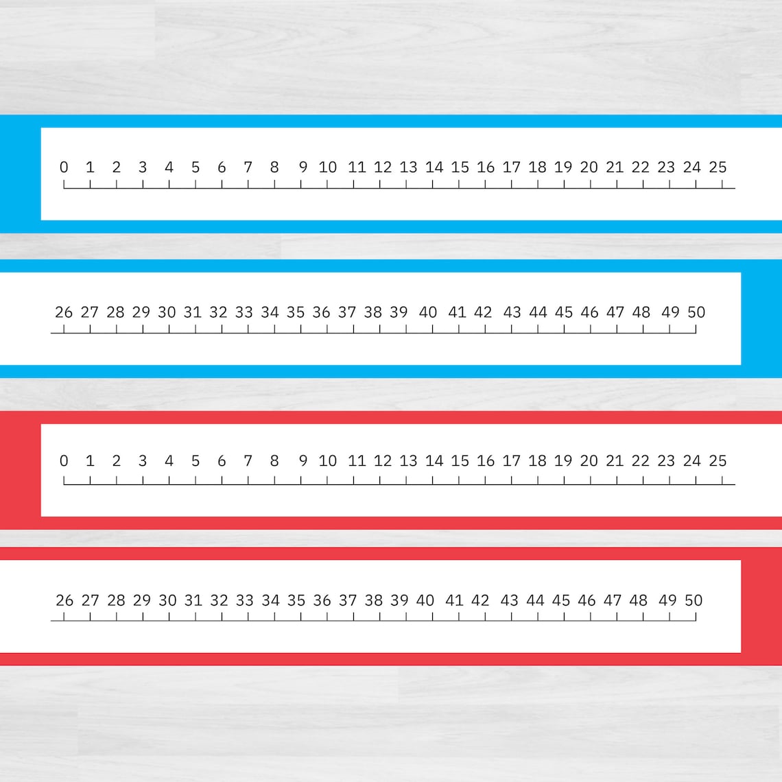 Printable Number Line 0-50: Teacher Classroom Homeschool Resource ...