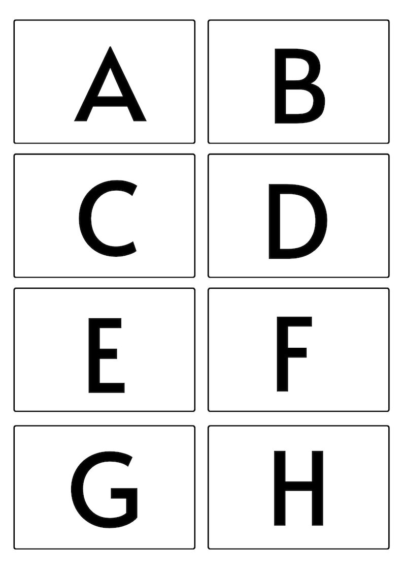 Uppercase Alphabet Flash Cards: Printable Literacy Aids (digital ...