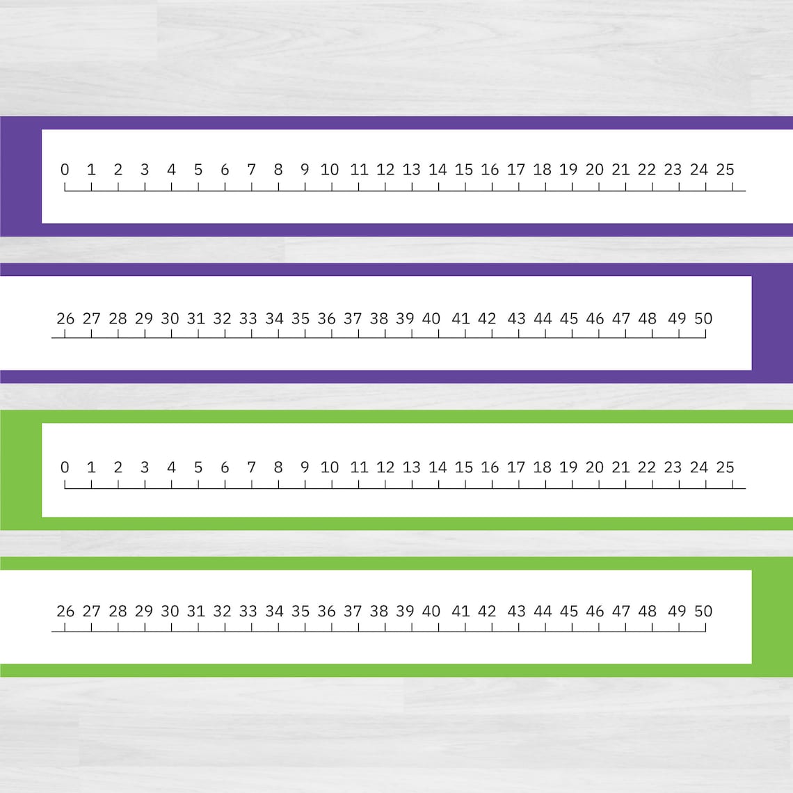 Printable Number Line 0-50 | Number Line Printable | Counting to 50 ...