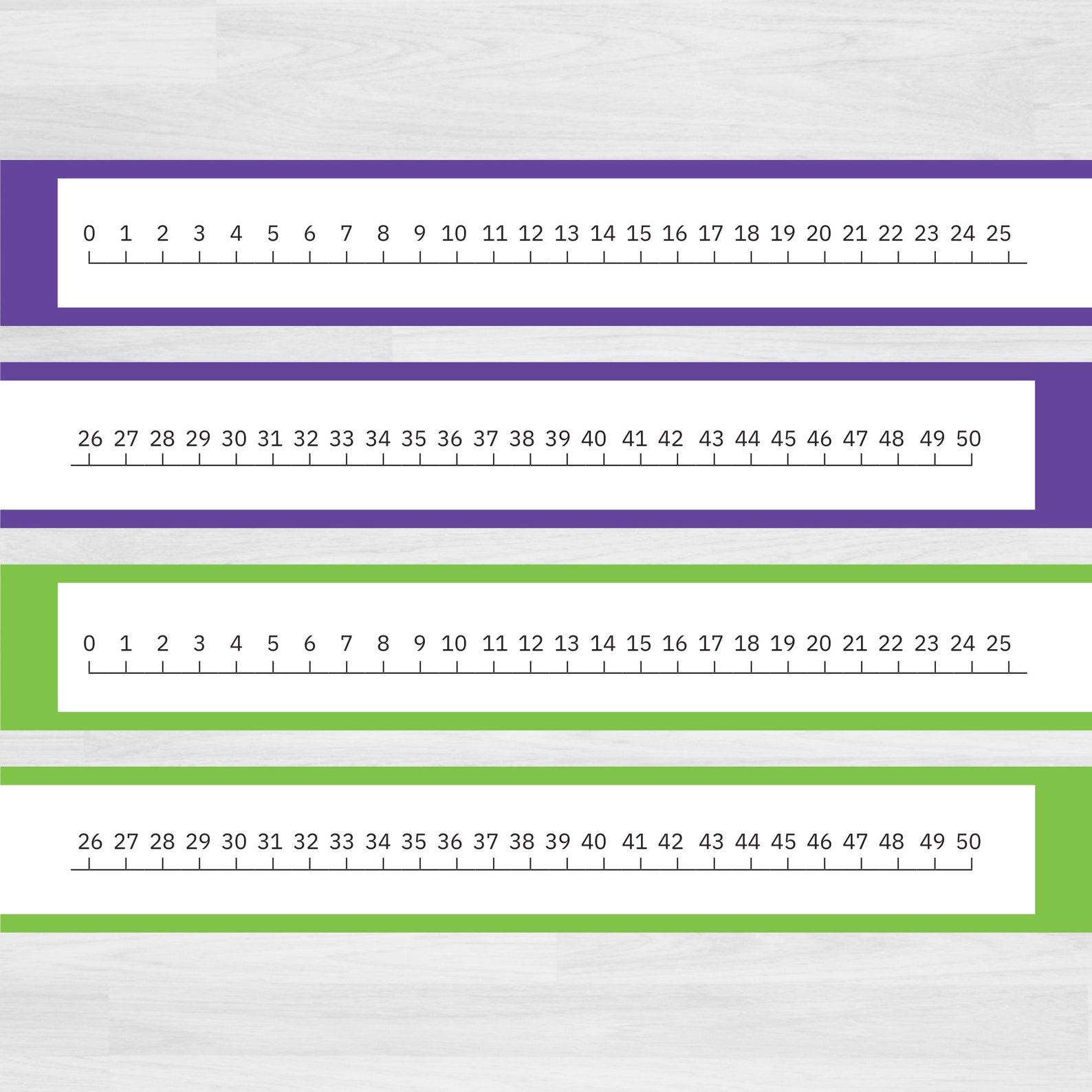 Printable Number Line 0-50 | Number Line Printable | Counting to 50 ...