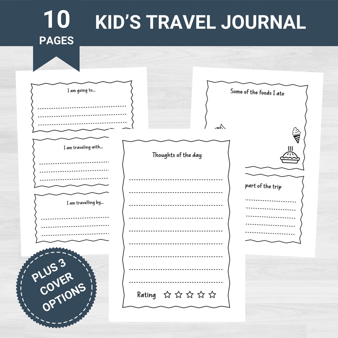 Travel Journal Printable Travel Journal Kids Travel Journal Digital ...