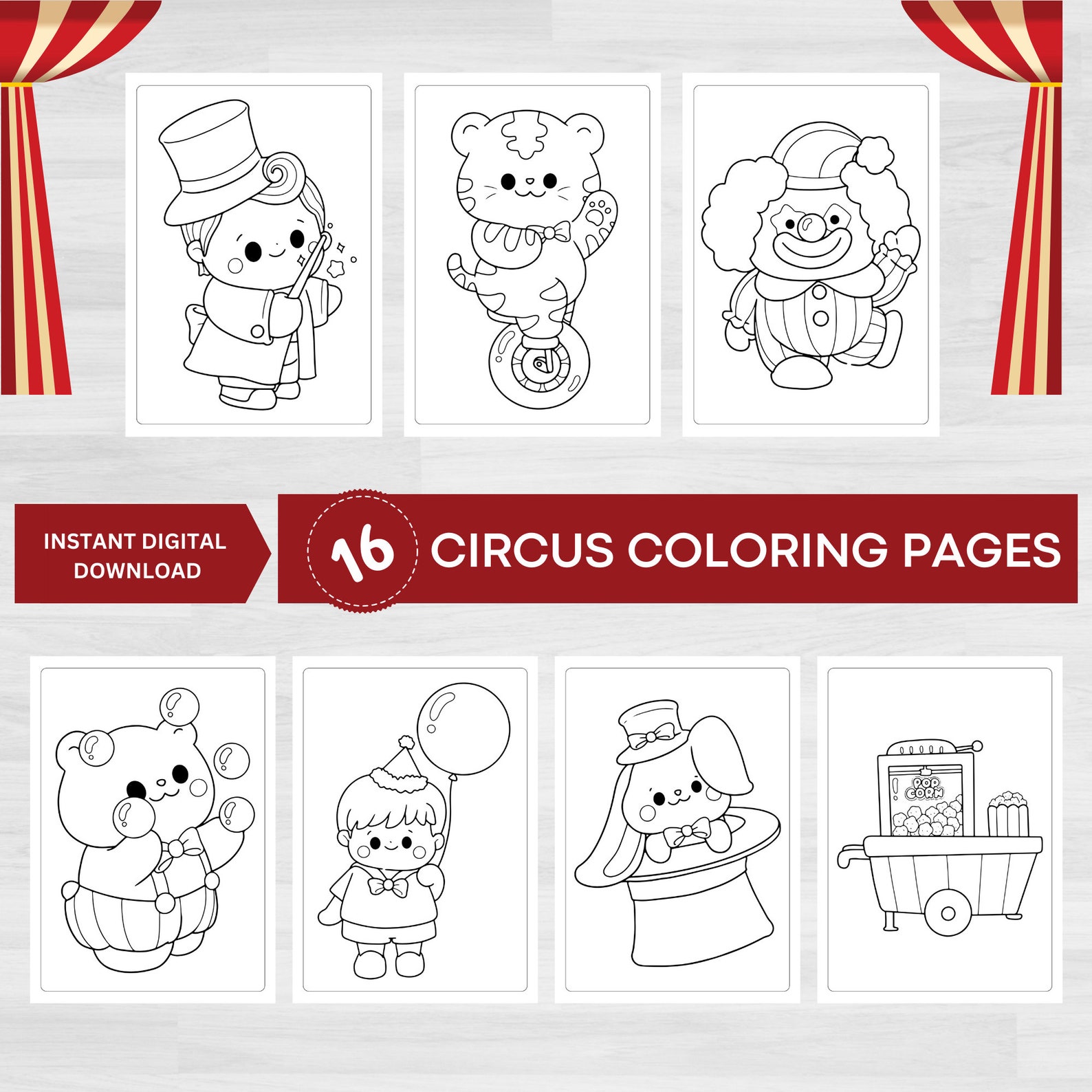 Circus Coloring Book | Circus Coloring Pages | Printable Coloring Pages ...