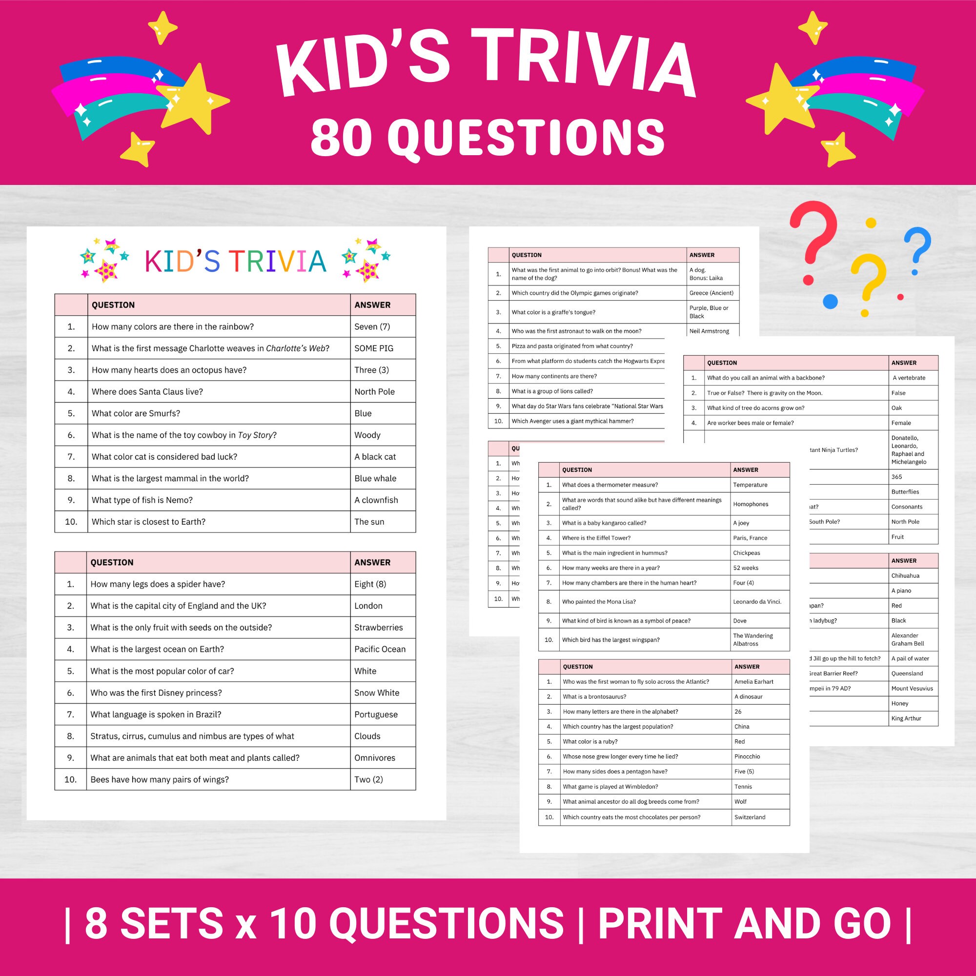 Kid's Trivia Quiz Kid's Trivia Trivia Games Trivia Printable Kid's ...