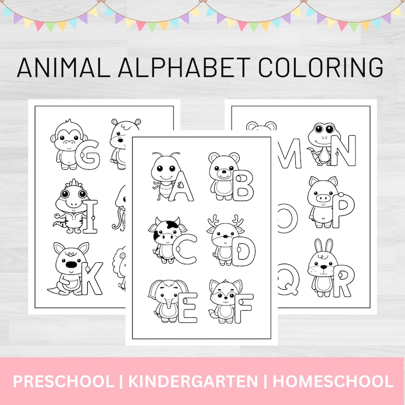 Animal Alphabet Printable | Alphabet Worksheets | Letter Worksheets for ...