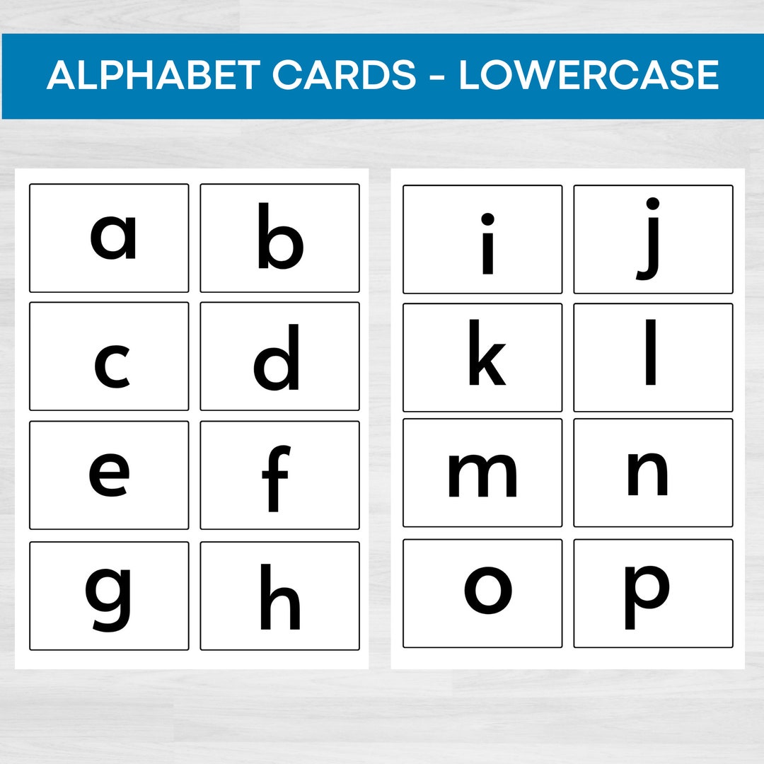 Lowercase Alphabet Flash Cards: Printable Literacy Aids (PDF Download ...