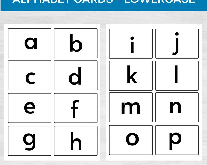 Alphabet Flashcards - Printable Uppercase, Lowercase and Red Vowel Set ...