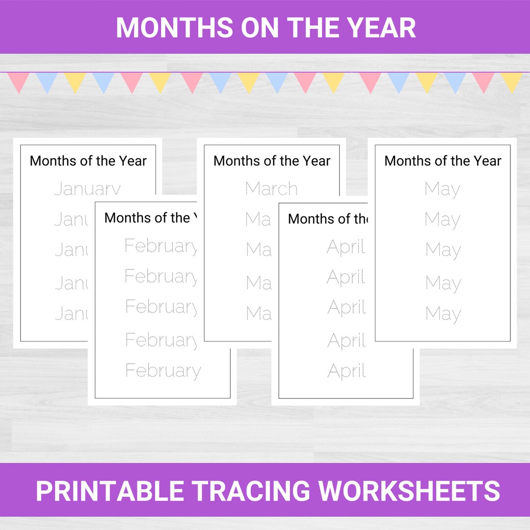 Months of the Year Months of the Year Printable Tracing Worksheets ...