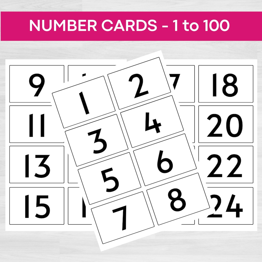 Number Cards 1 to 100 | Number Flash Cards | Printable Numeracy Aids ...